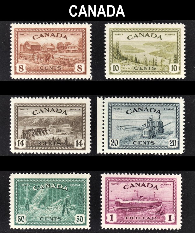 Canada Scott 268-73 complete set F to VF mint OG H or HR. FREE ...