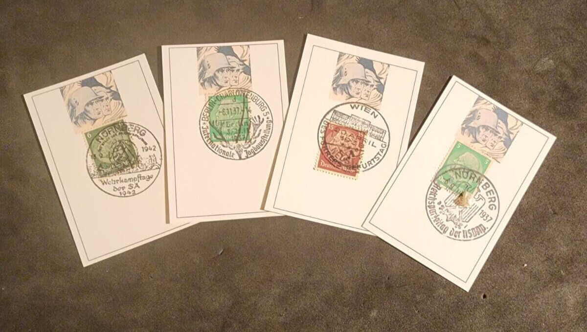 WW2 WWII German Third Reich Nazi German soldier w steel helmet stamps ...