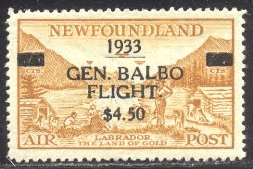 NEWFOUNDLAND #C18 Mint LH - 1933 Balbo Flight | Canada, Air Mail Stamp ...