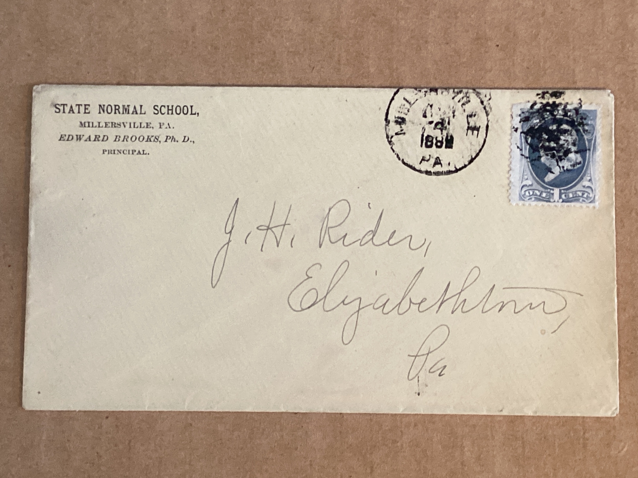 7/4/1882 State Normal School Millersville PA Edward Brooks Principal ...