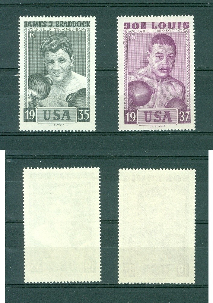 USA. 1964. 2 Poster Stamp Mnh. Boxing World Champ. Fight: Joe Louis ...