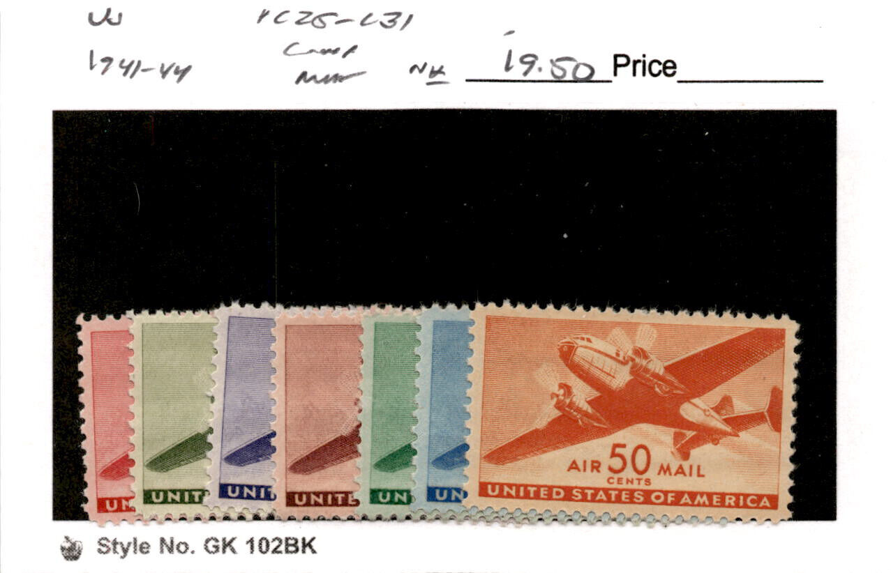 United States Postage Stamp, #C25-C31 Mint NH, 1941-44 Airplane (AD ...