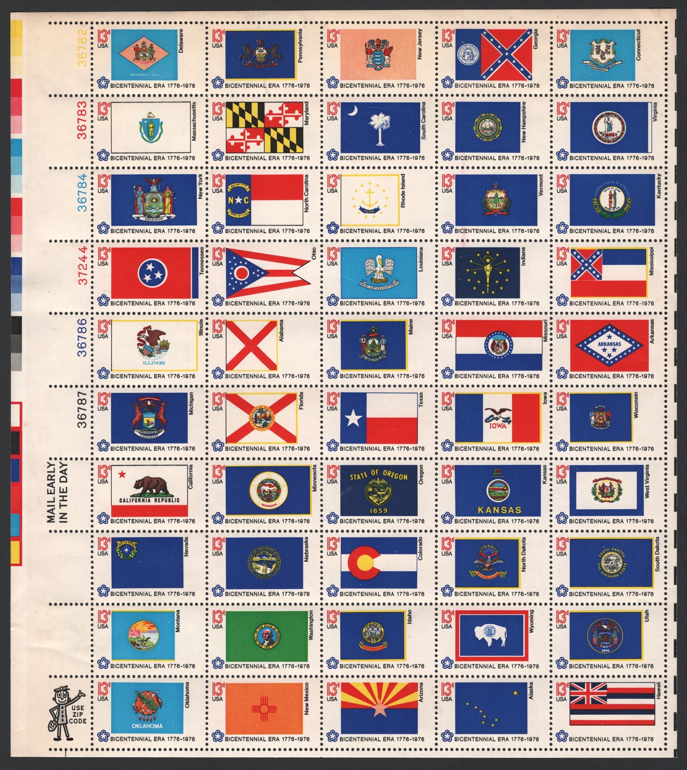 SC#1633-82 13¢ State Flags Sheet of Fifty (1976) OG/NH* | United States ...