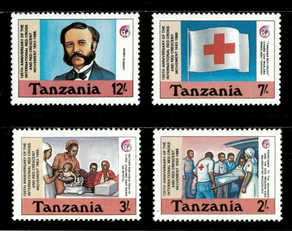 Tanzania 1988 - Red Cross, 125th Anniversary - Set of 4v - Scott 461-64 ...