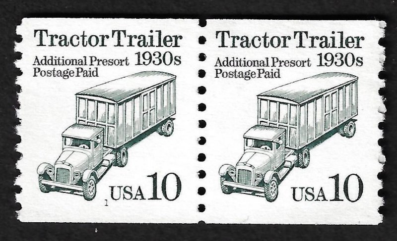 US 2457 - Coil Pair. Additional Presort Postage Paid. 1930's Tractor ...