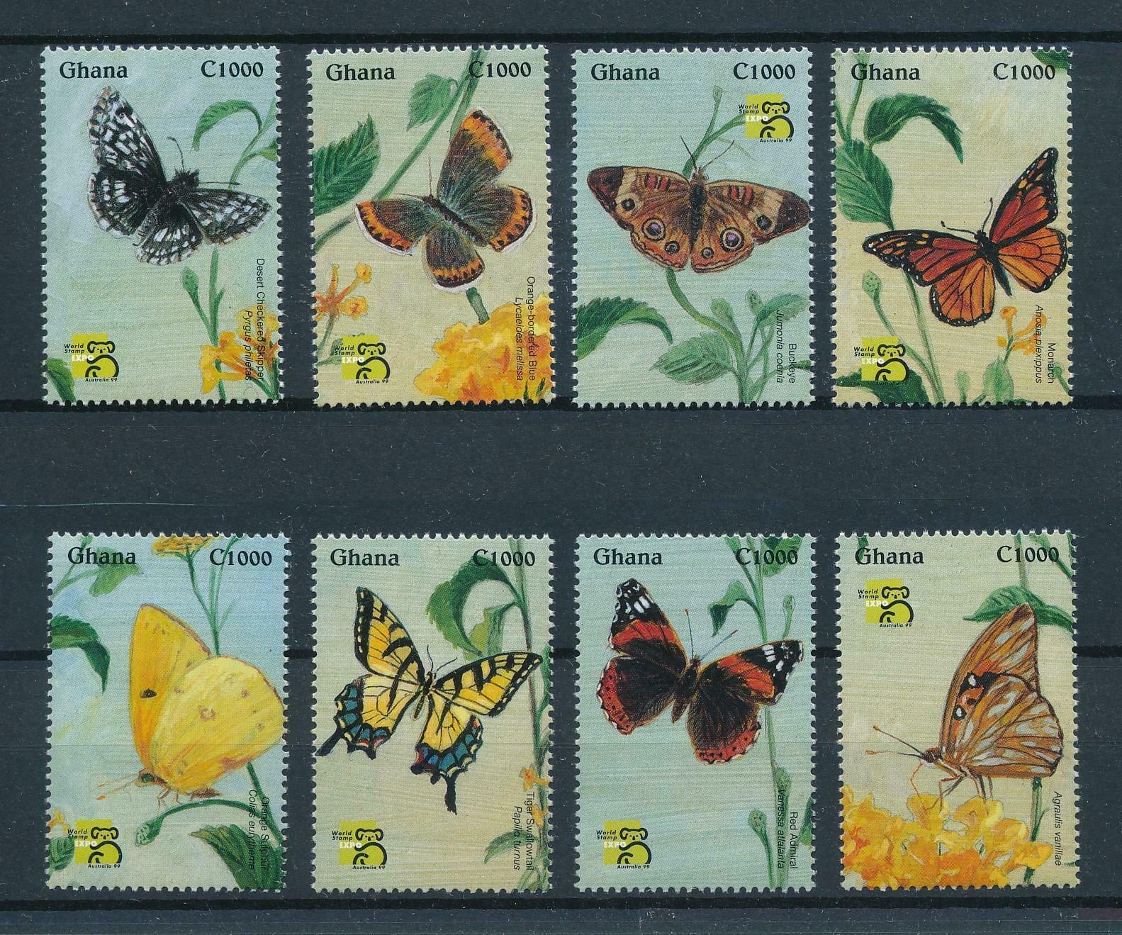 [107012] Ghana 1999 Insects butterflies papillons From sheet MNH / HipStamp