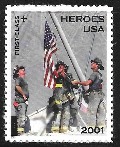 USA B2: 34c + 11c Fireman, World Trade Center Rubble, M, SA, VF ...