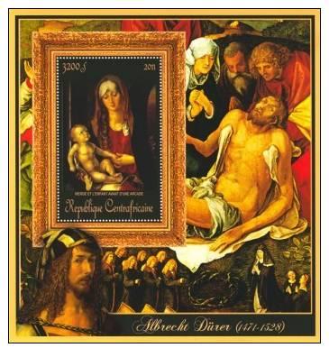 Centrafricaine Central African Sheet Durer MNH ART Painting | Worldwide ...