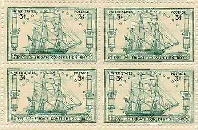 1947 Frigate US Constitution Block of 4 3c Postage Stamps, Sc#951, MNH ...