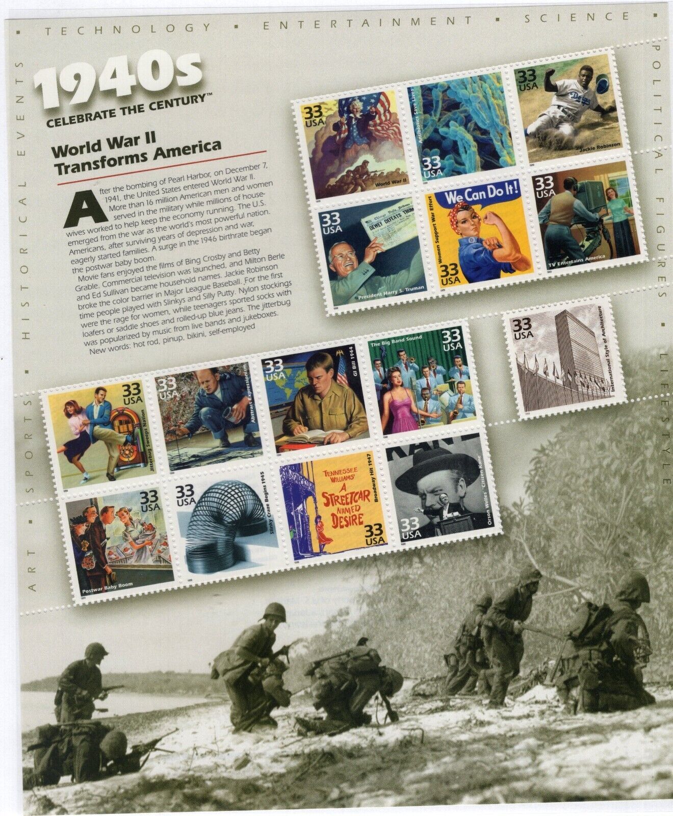 Scott 3182 - 3191 - Celebrate The Century. Sheets Of 15. MNH. OG. #02 ...