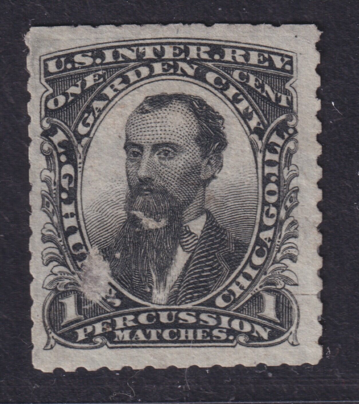 RO113e L.G. Hunt Match Stamp, Exp Silk, PFC, Faults. CV $750.00 ...