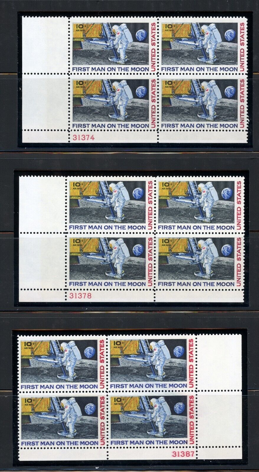 US C76 Moon Landing 10c - Air Mail Plate Block of 4 - MNH - 1969 ...