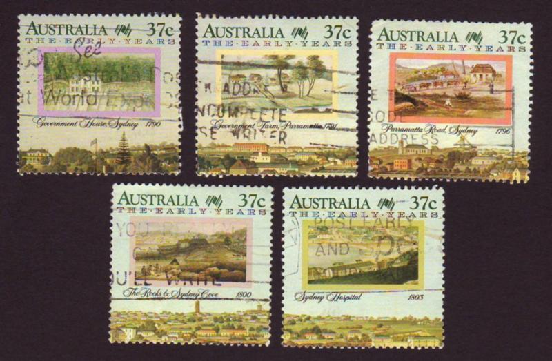 Australia 1988 Sc#1031a-e, SG#1137-41 Set of 5 Early Syd Bicent. USED ...