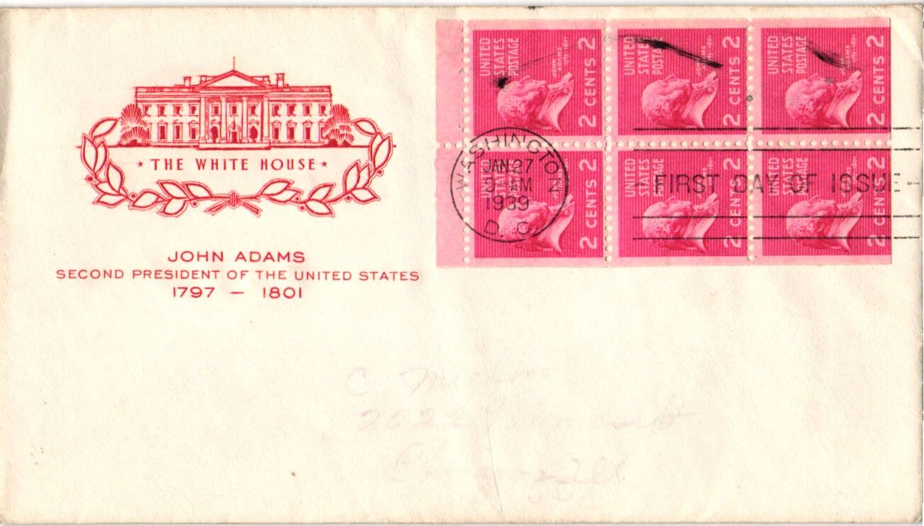 #806b John Adams Booklet Pane Prexie -House of Farnam Cachet SC22 ...