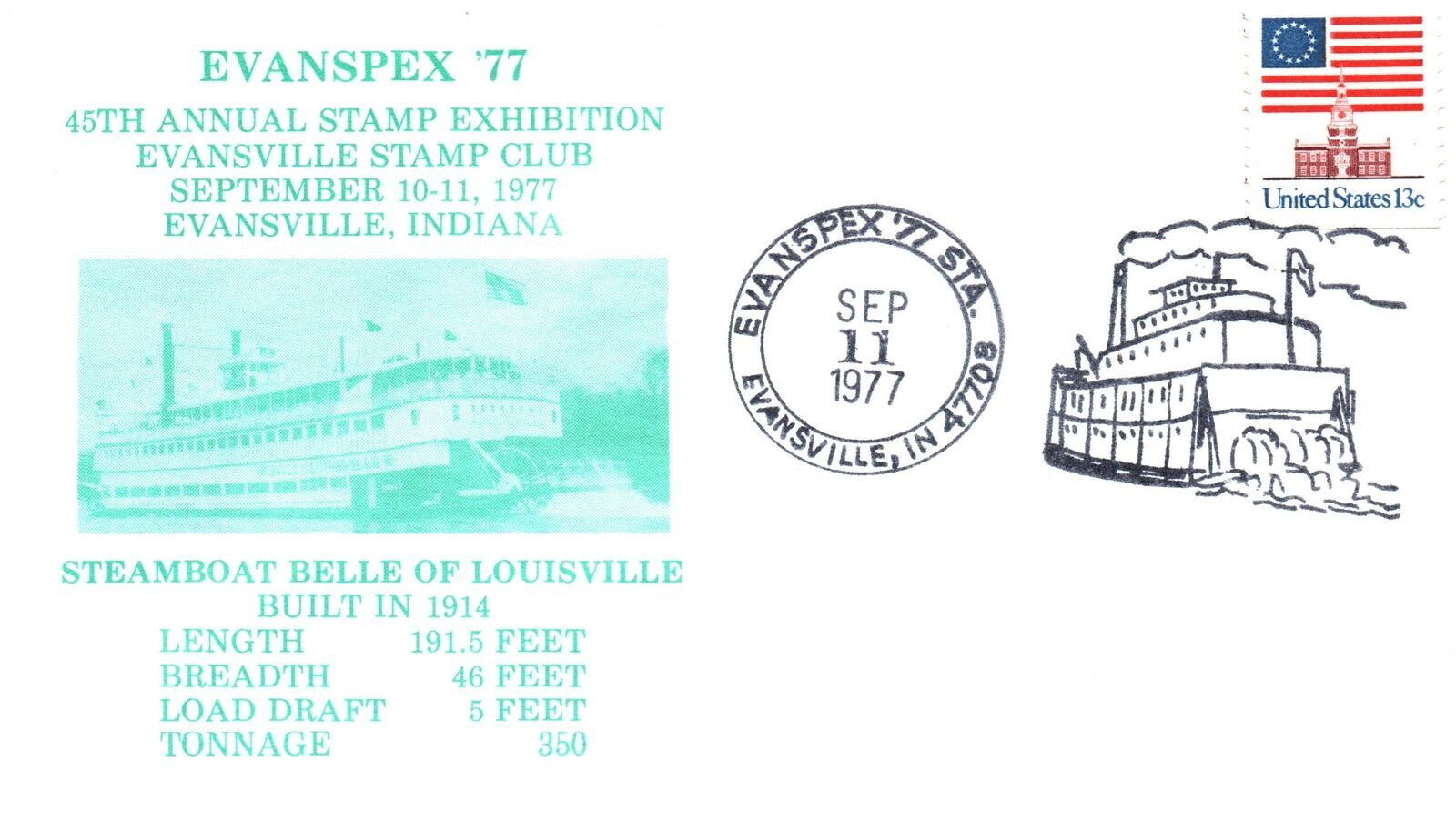 Steamboat Belle of Louisville Built in 1914 Cachet Event Cover at ...