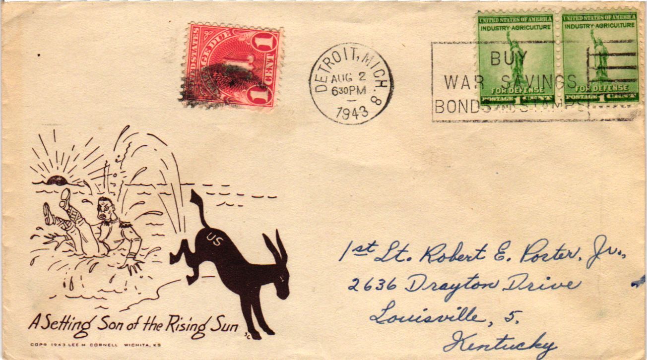 1943 Detroit, MI - WW 2 Patriotic – A setting son of the rising sun ...