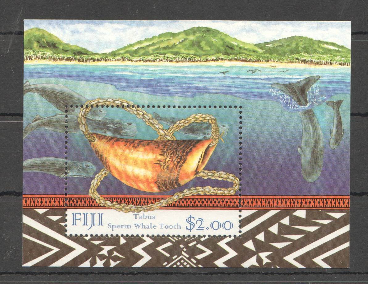 Oz0730 1998 Fiji Marine Life Tabua Sperm Whale Tooth 1bl MNH ...