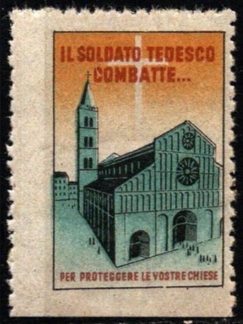 1940 WW II Italy Propaganda Poster Stamp The German Soldier Fights For ...