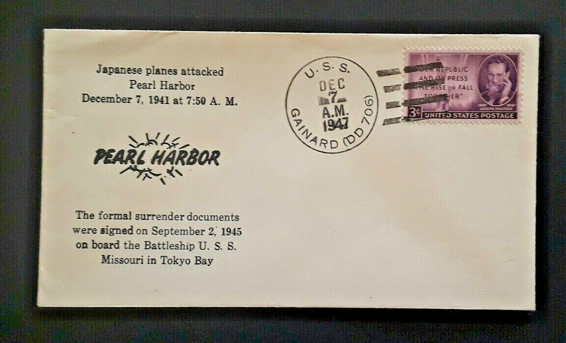 1947 USS Gainard DD 706 Pearl Harbor Attack & WWII Surrender USS ...