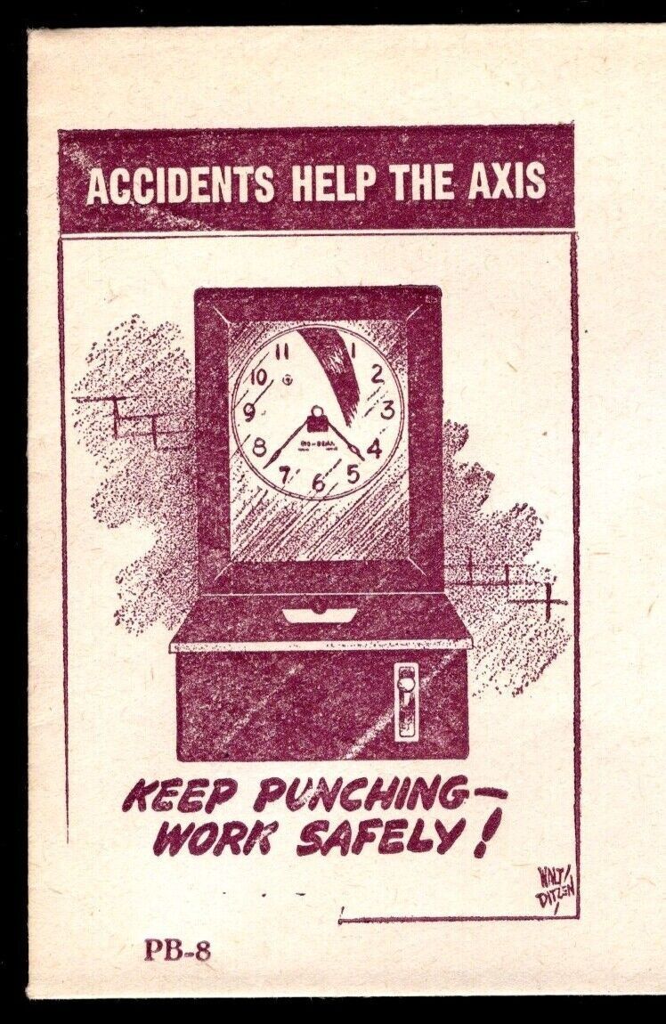 WWII Patriotic Hitler Time Clock Louisville KY 1945 Few Made Cover 8l ...