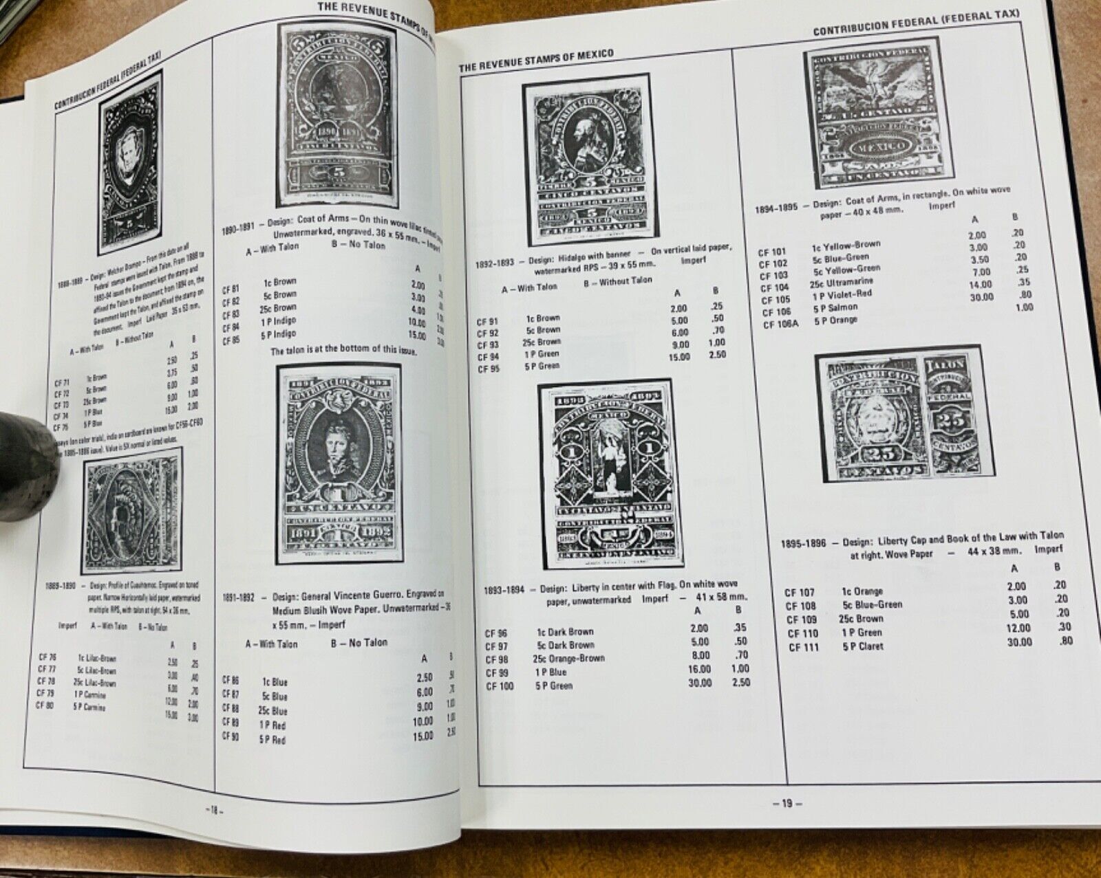 Revenue Stamps of Mexico. Specialized Catalogue. Stevens 1979 ...