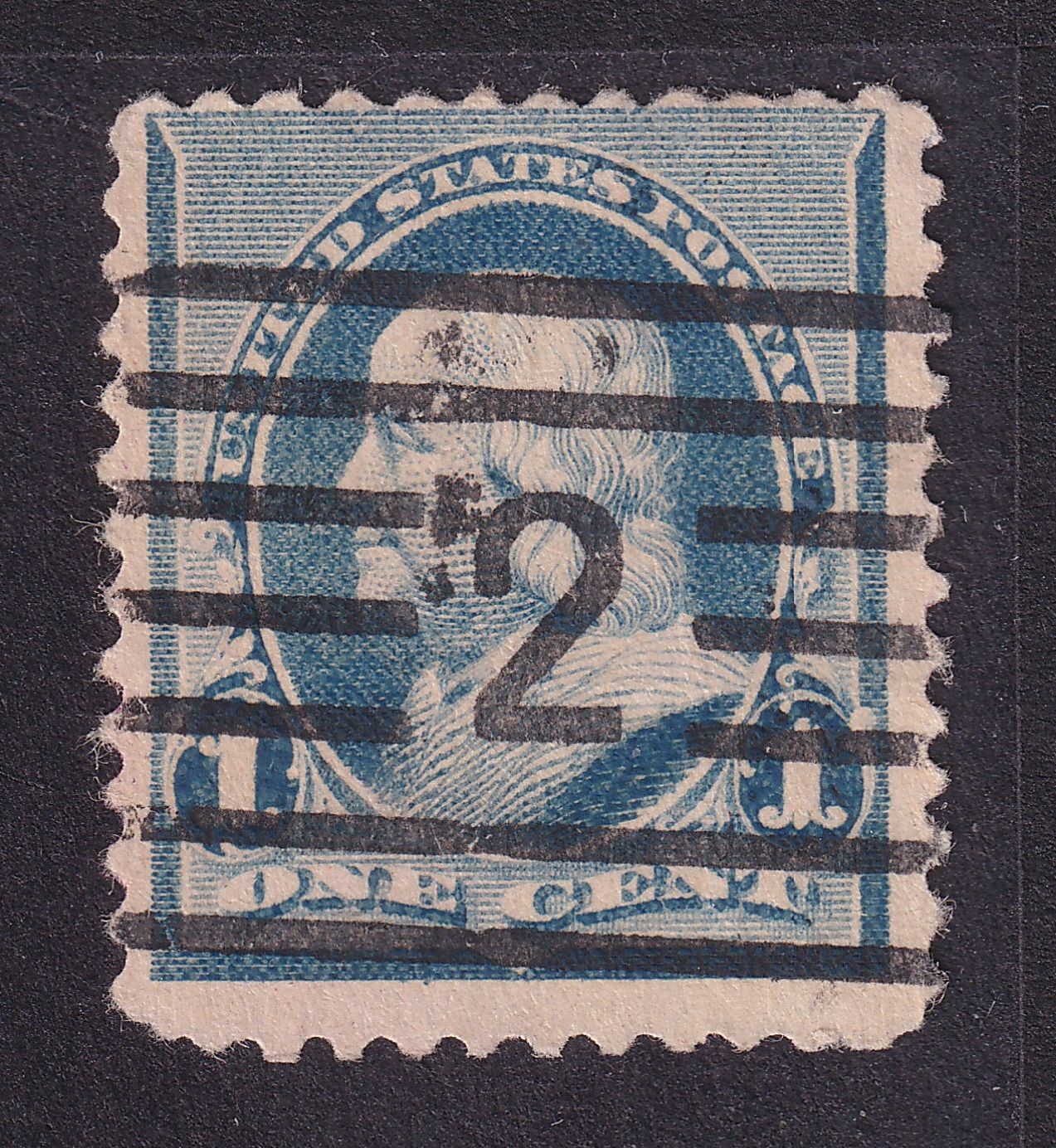 US 219 1c Dull Blue Franklin Used Very Good UW PF.12 Single From 1890 ...