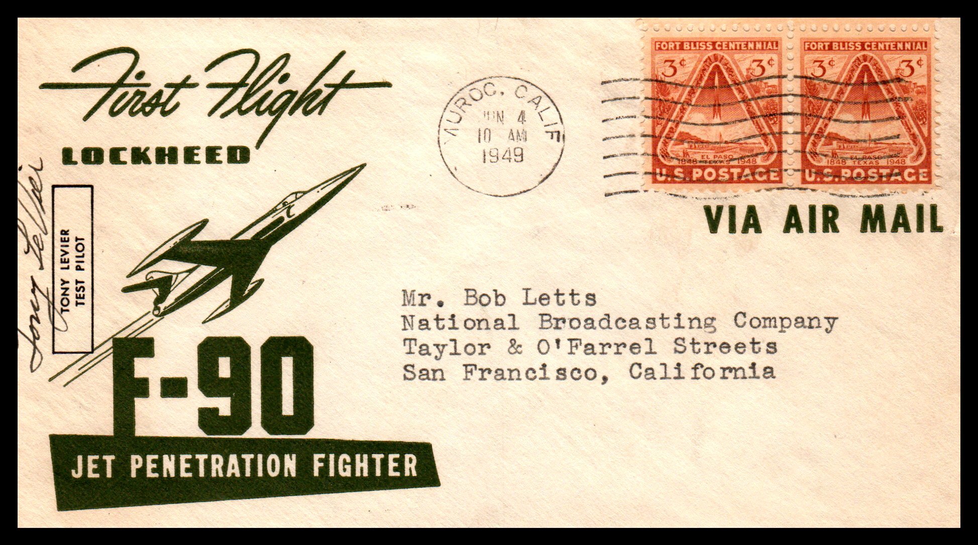 US Lockheed F-90 Jet Penetration Fighter 1949 First Flight Cover ...