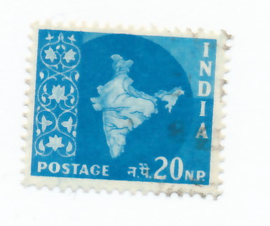 India 1957 Scott 284 used - 20 np, map of India | Asia - India, General ...