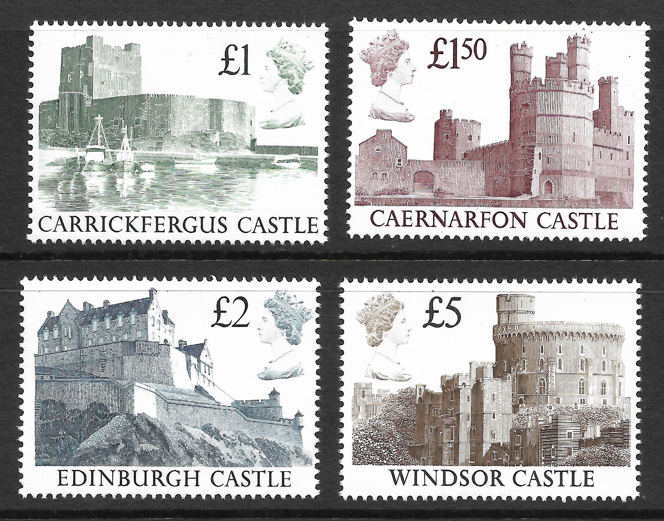 Doyle's_Stamps: MNH Set of 1988 Queen Elizabeth II Castles #1230** to ...