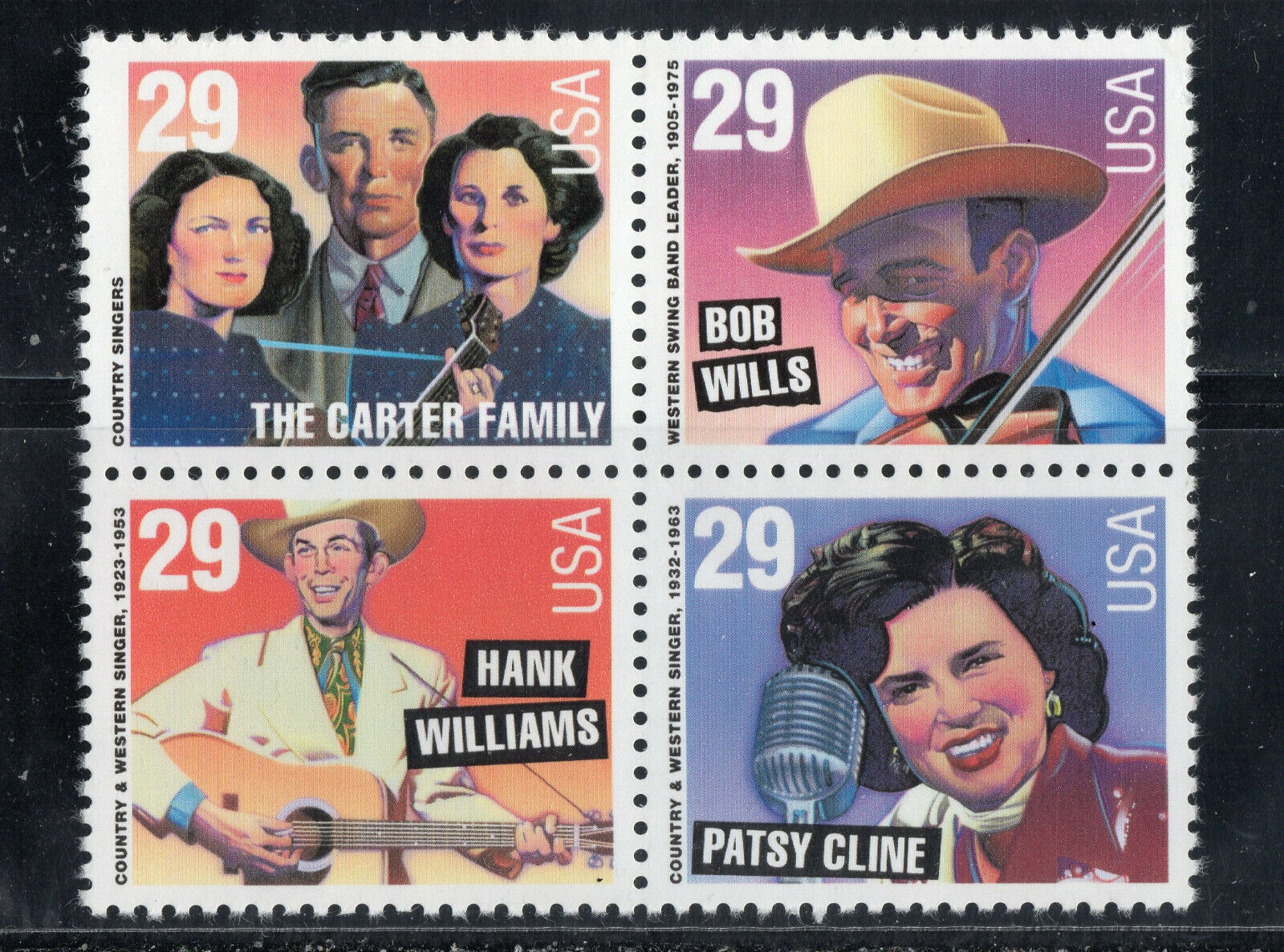 2771 - 2774 * COUNTRY SINGERS * U.S. Postage Stamps BLOCK MNH / HipStamp