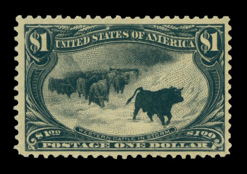 US 1898 Cattle in Storm $1 black Scott # 292 mint MNH VF stamp | United ...