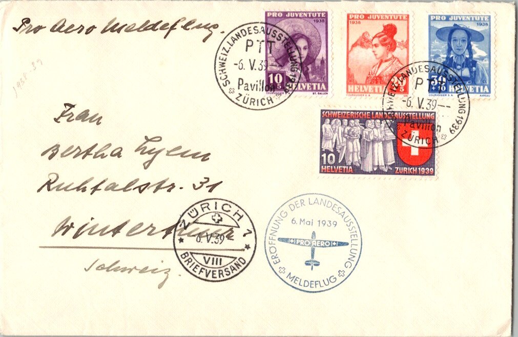 Switzerland 10c+5c Girl of St. Gallen, 20c+5c Girl of Uri, and 30c+10c ...