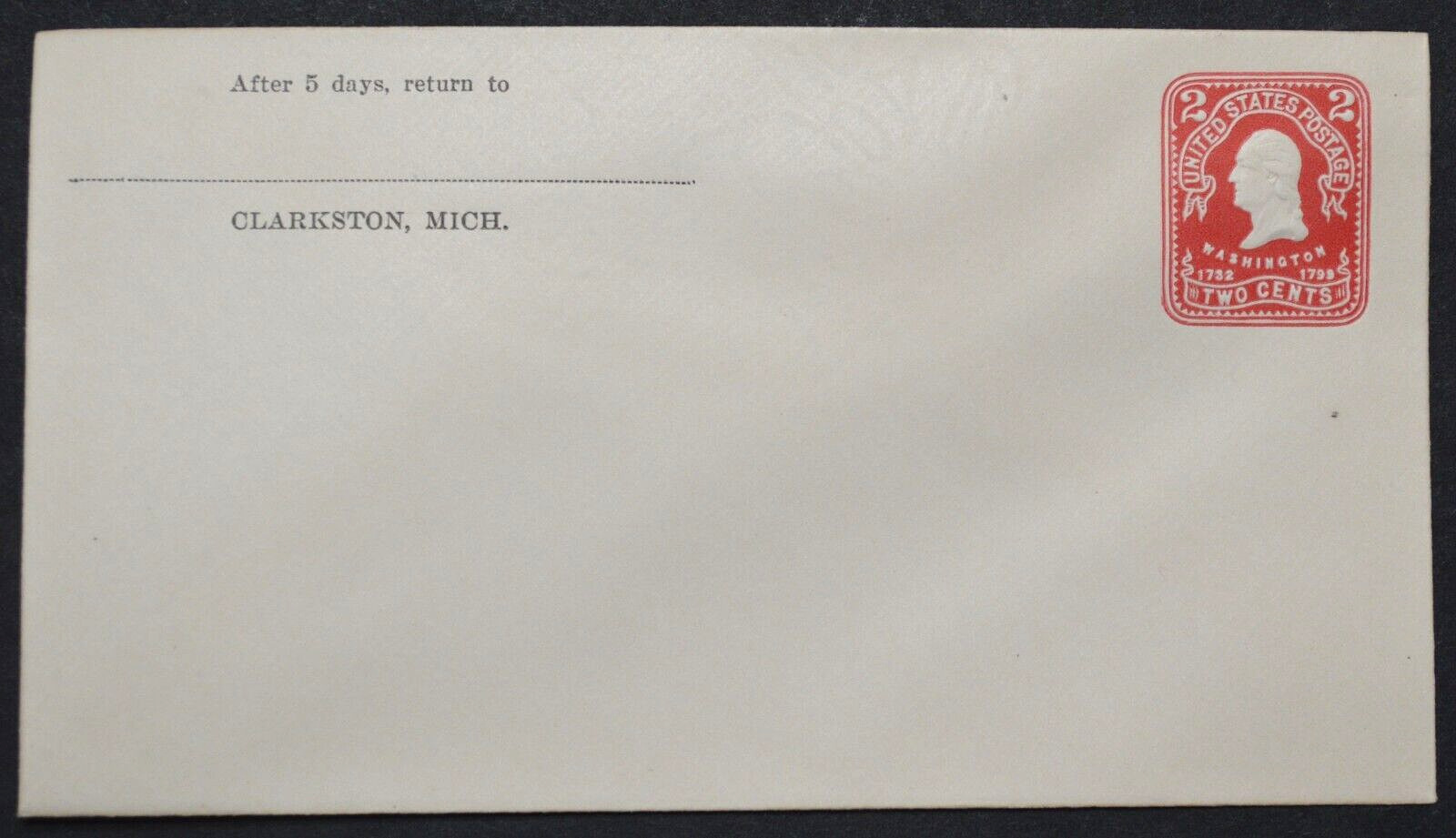 1904 US Sc. #U395 stamped envelope, 2 cent mint entire, good shape ...