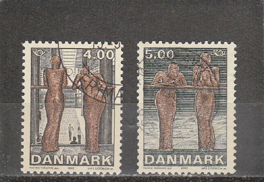 Denmark Scott# 1222-1223 Used (2002 The Girls in the Airport Sculpture ...