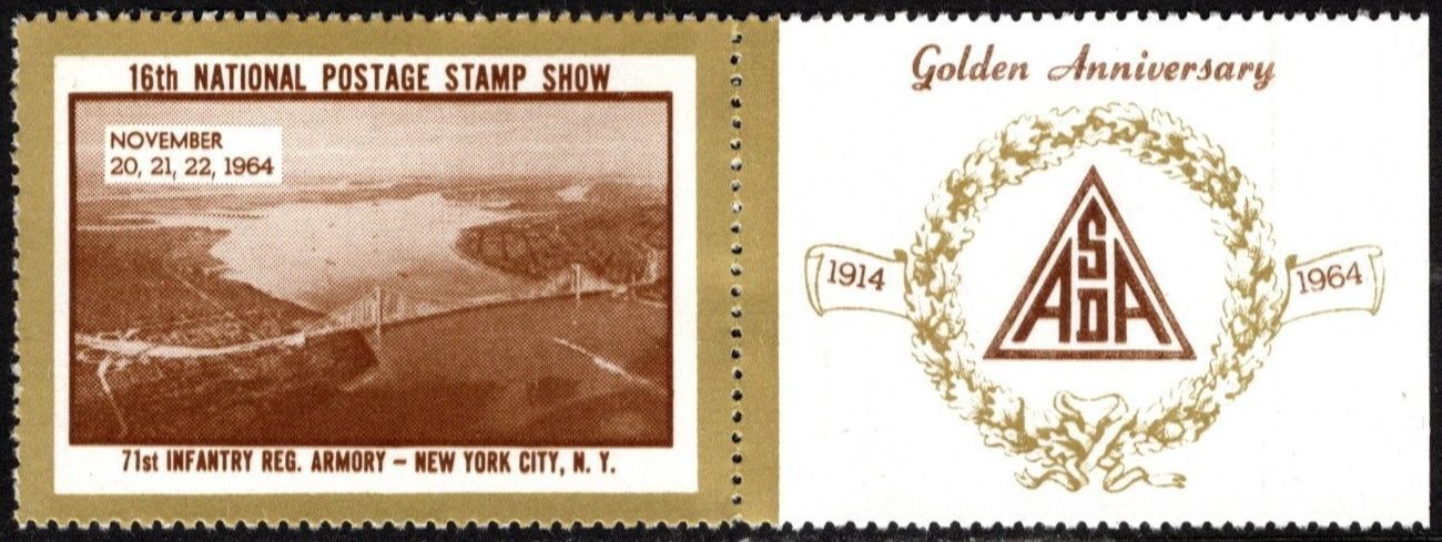 1964 US Poster Stamp ASDA 16th National Postage Stamp Show Sets/4 ...
