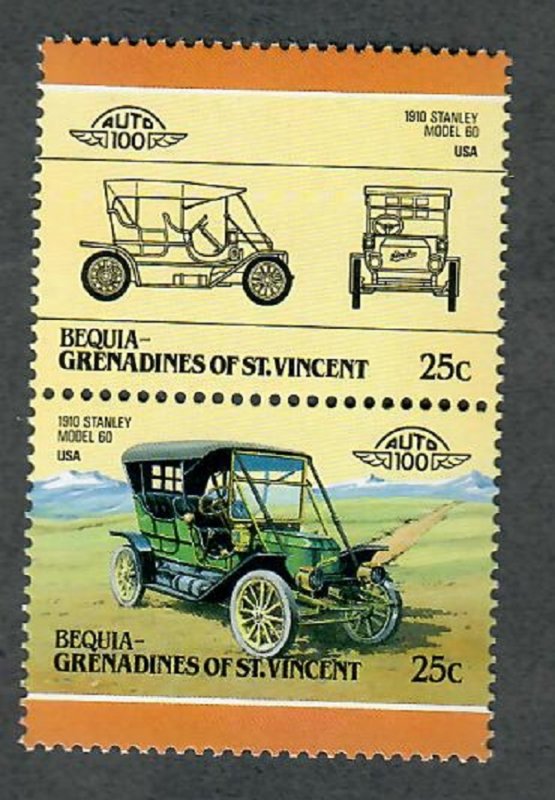 St. Vincent Grenadines - Bequia #97 Cars MNH attached pair | Caribbean ...