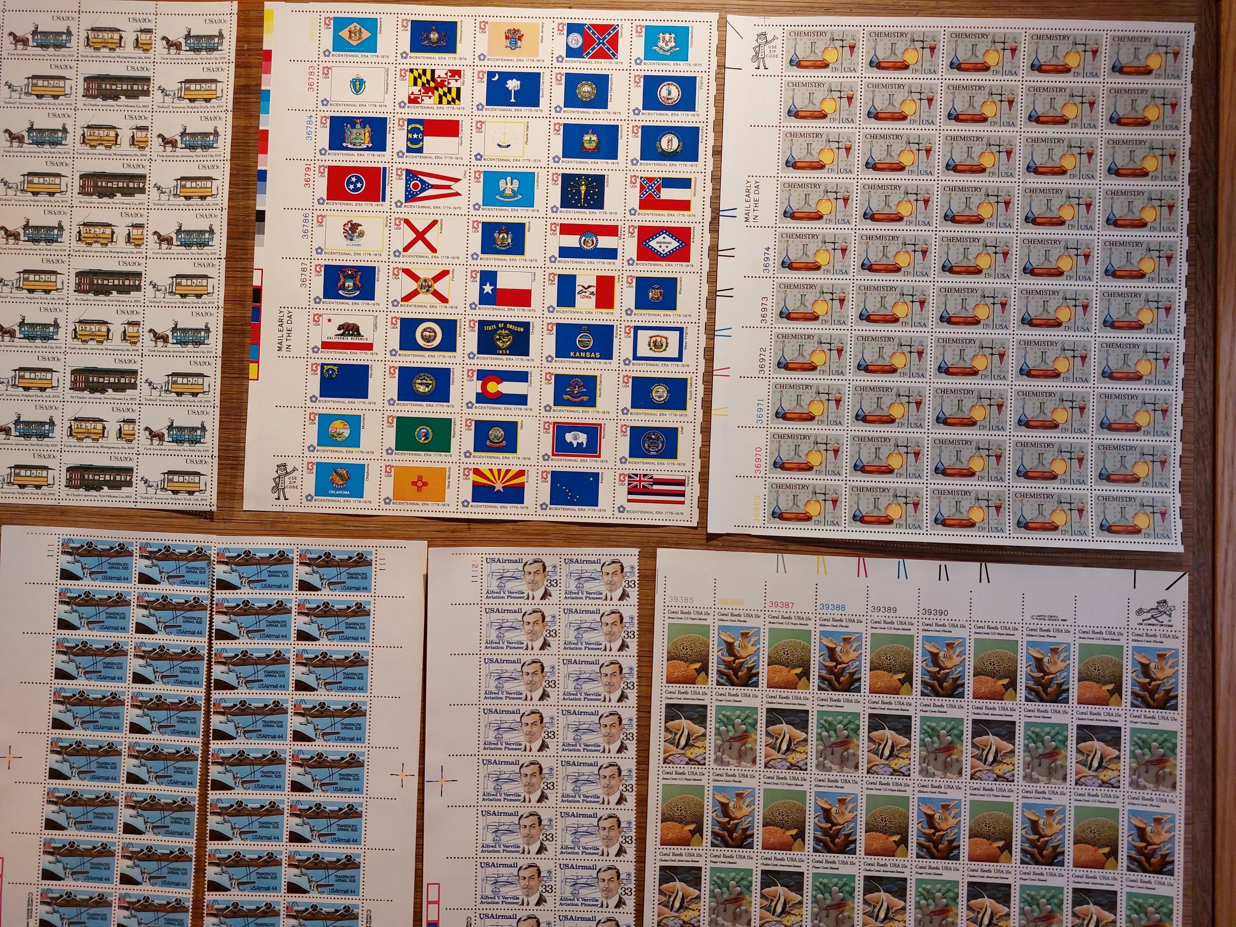 USA 1970-1990. Postage: stamps, sheets, booklets, valid Face value 100 ...