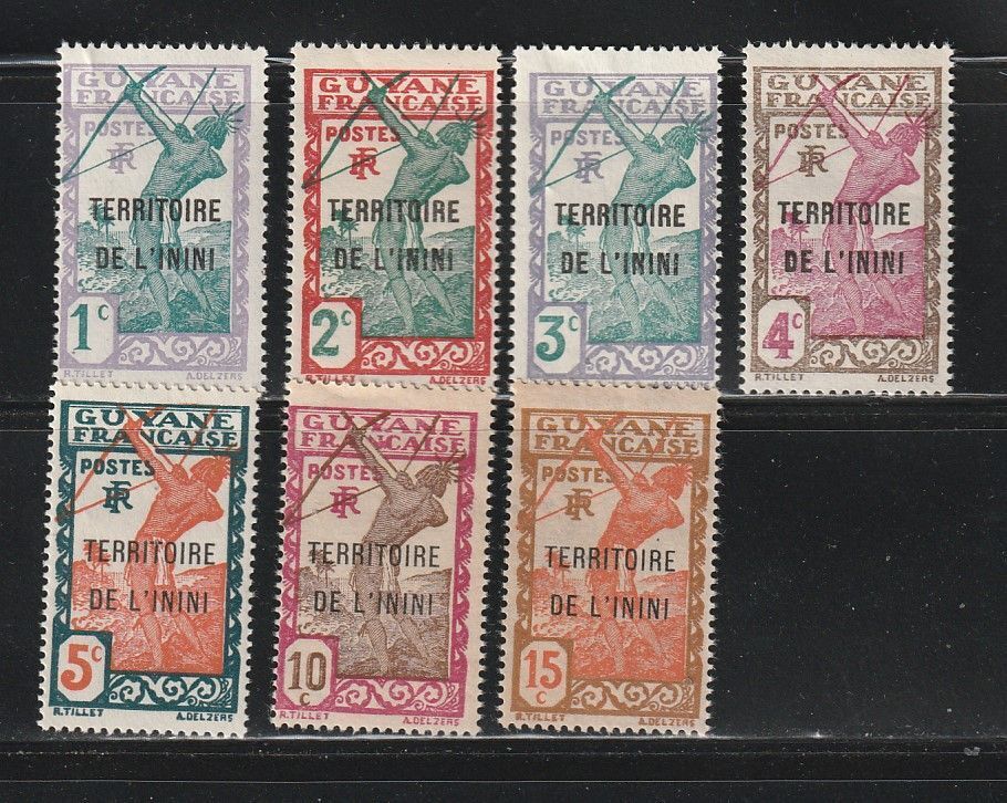 Inini 1-7 MH Overprints (A) | Central & South America - Guyana, General ...