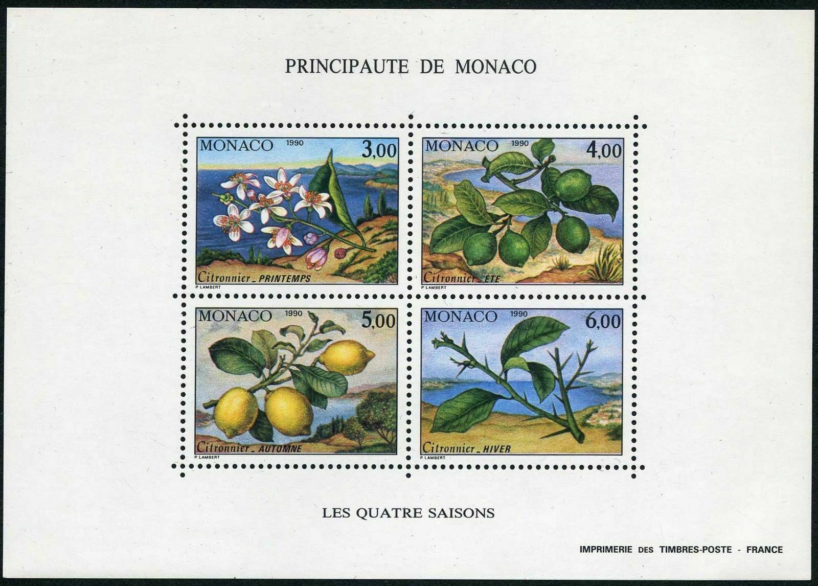 Monaco 1736 ad sheet,MNH.Michel 1990-1993 Bl.49. Life cycle of the ...
