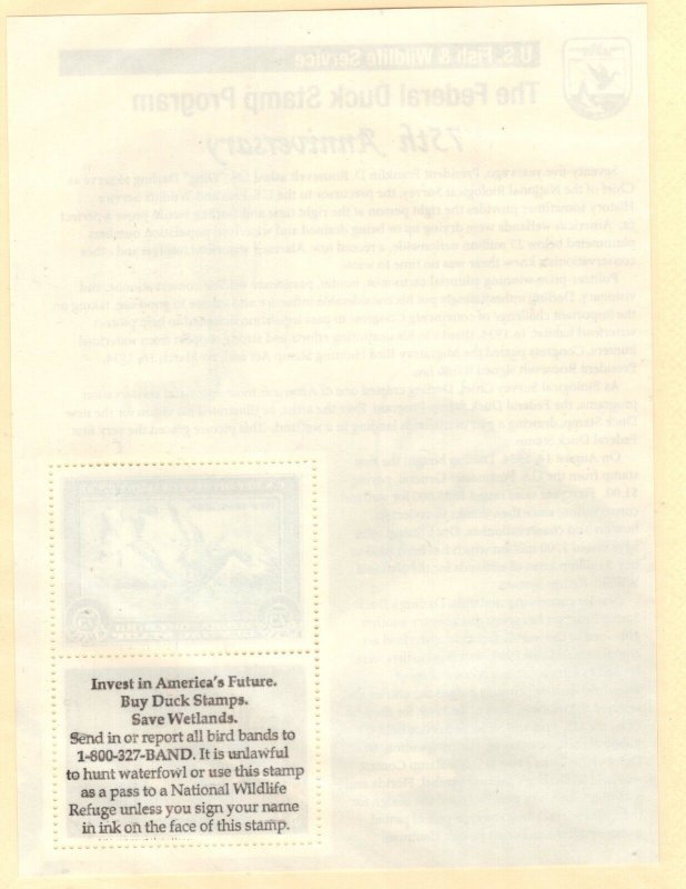 U.S. - RW75 - 75th anniversary - Souvenir Sheet - Never Hinged | United ...