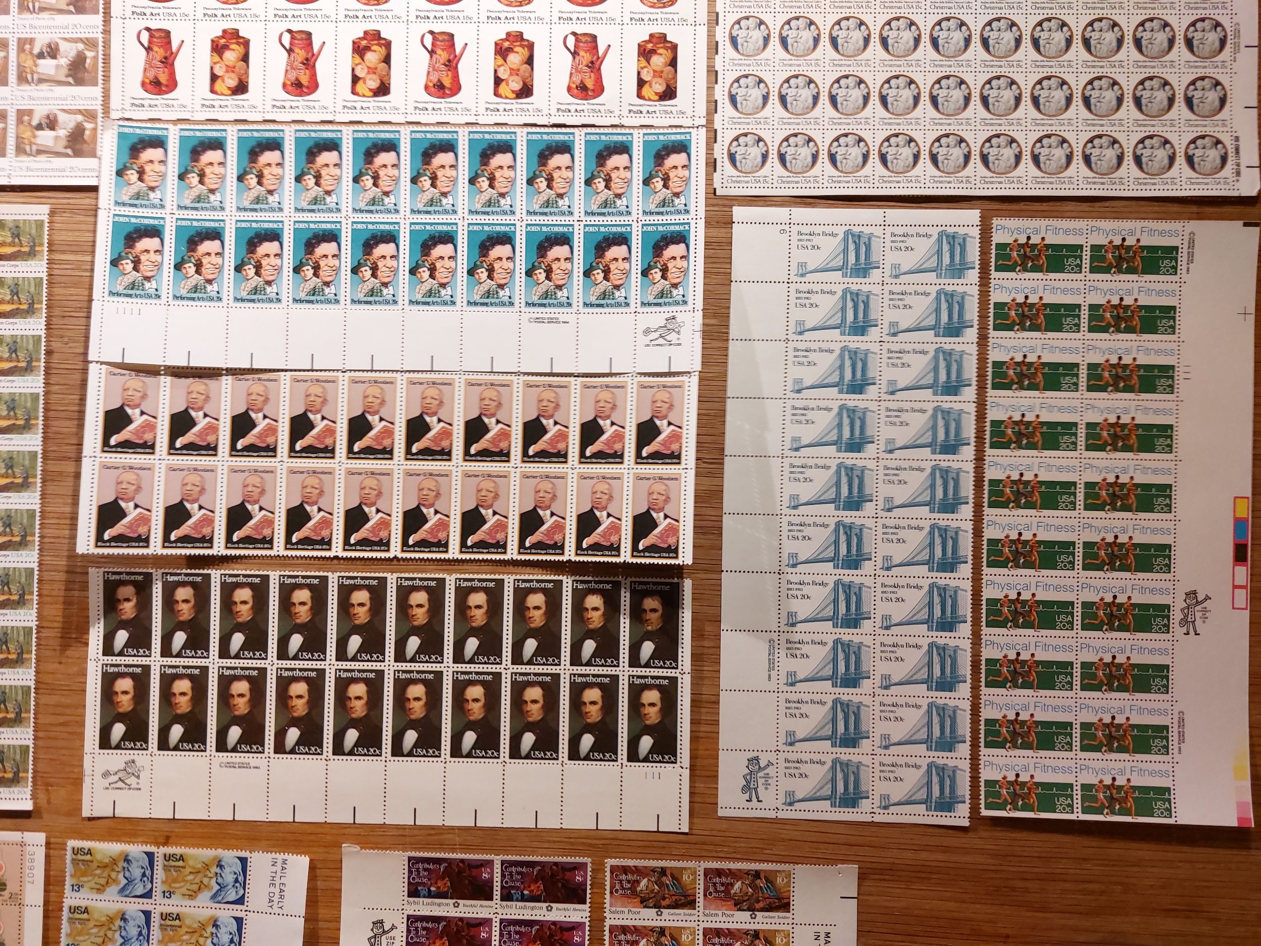 USA 1970-1990. Postage: stamps, sheets, booklets, valid Face value 100 ...