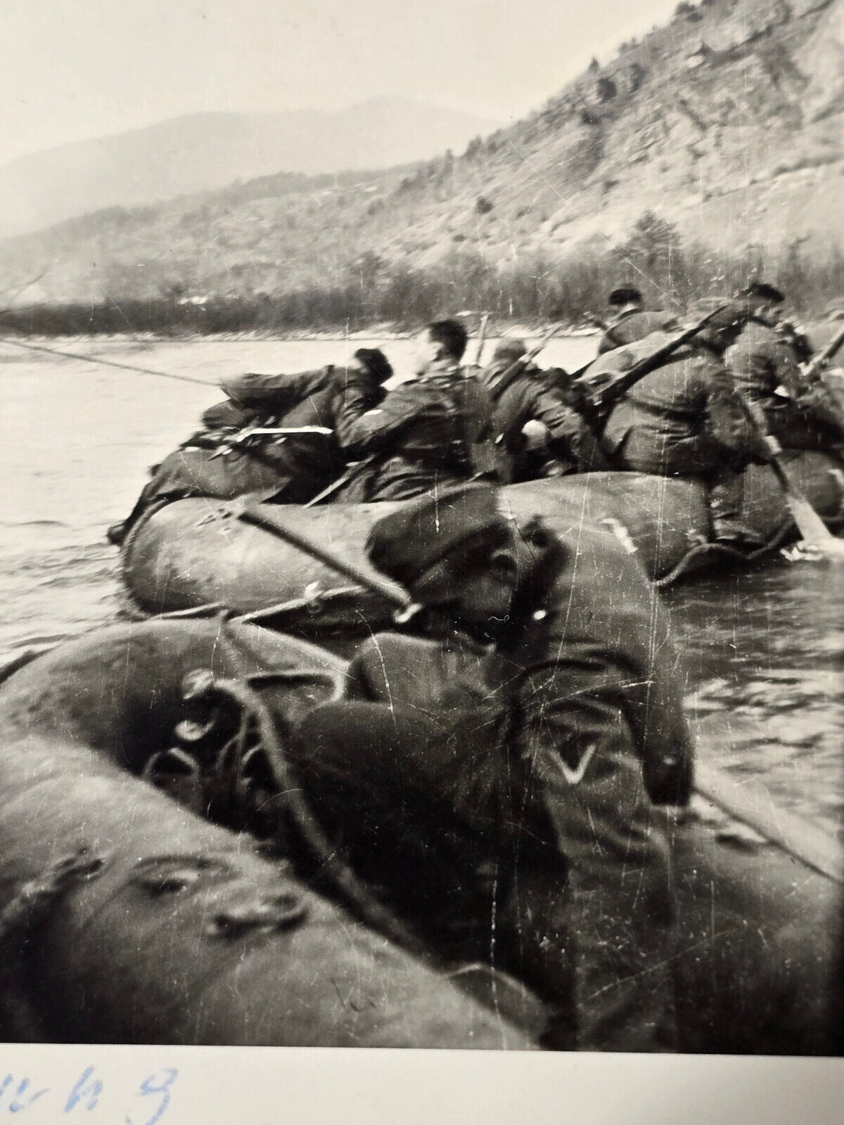 1941 Wehrmacht Soldiers on Boats Rafts River Crossing WW2 Wwii German ...