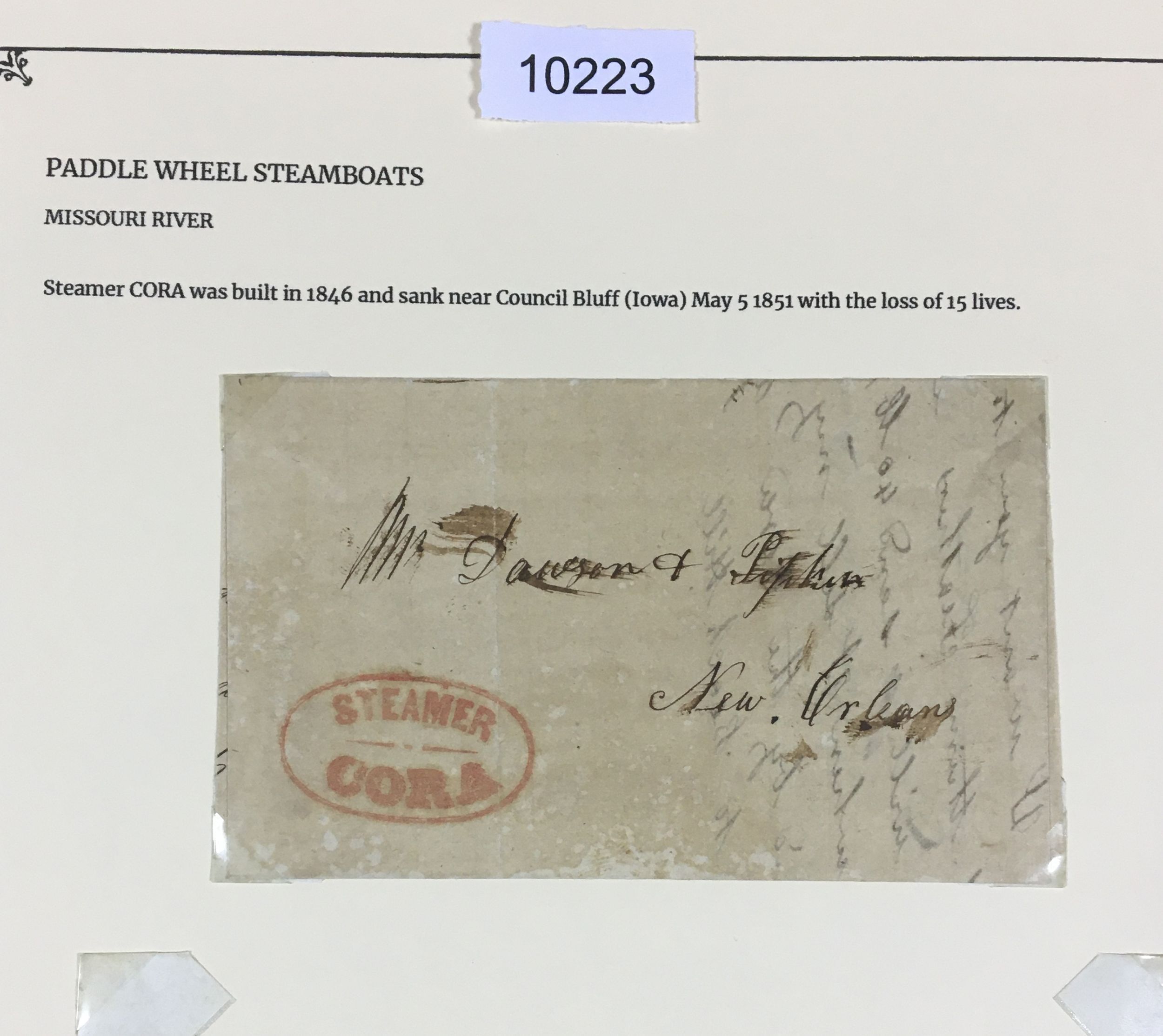 US Stamps # Paddle Wheel Steamboats 1851 Cover LOT #10223 | United ...