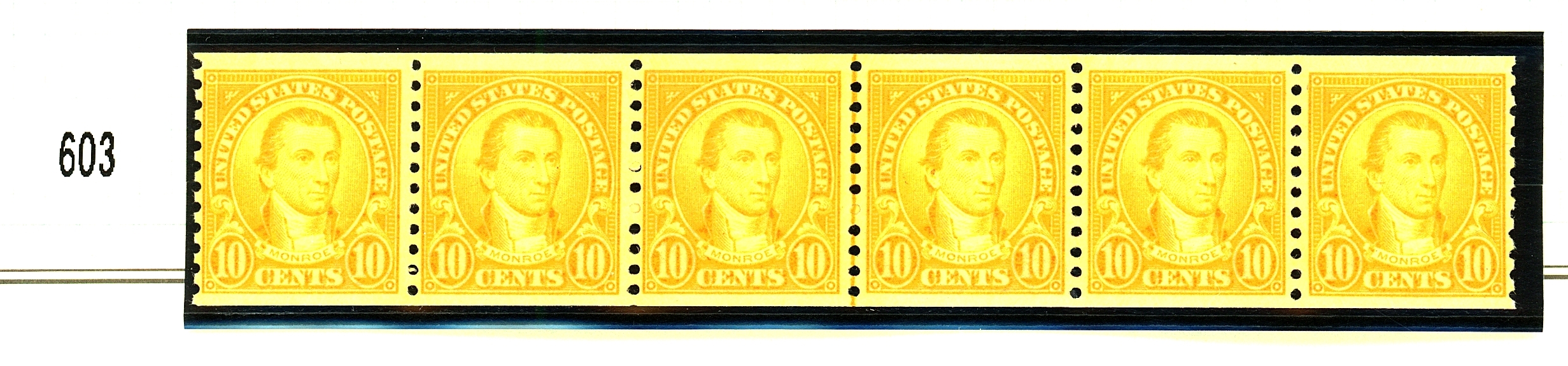 U.S. #603 Mint Strip of 6 OG NH | United States, General Issue Stamp ...