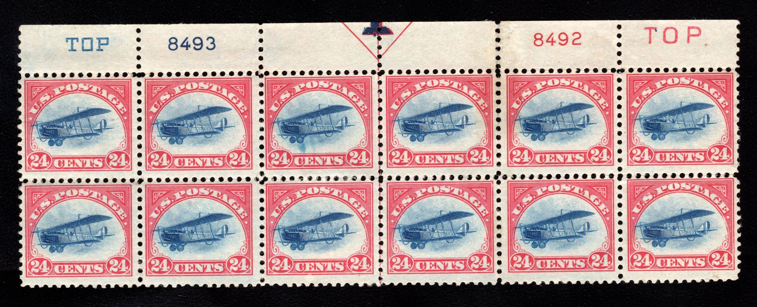 US Stamps # C3 Plate Block of 12 Mint OG VLH $1,250 LOT #109 | United ...
