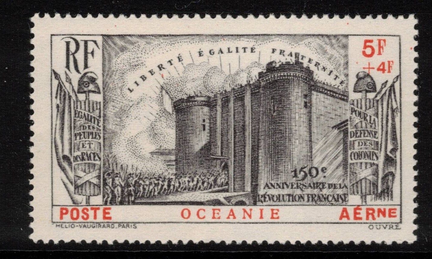 FRENCH POLYNESIA 1939 French Revolution Anniversary; Scott CB1, Yvert 2 ...