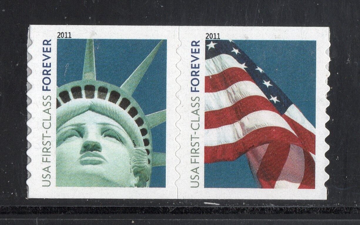 4486 - 4487 * Lady Liberty & Flag * U,S, Postage Stamp Coil Pair MNH ...