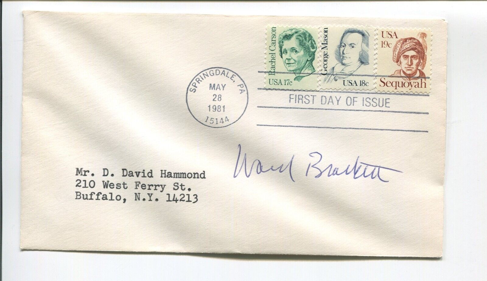 Ward Brackett Stamp Designer Signed FDC LV9004 | United States, Stamp ...