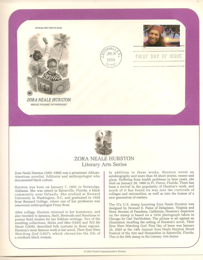 United States Stamp, Cover Zora Neale Hurston 2003 | United States ...
