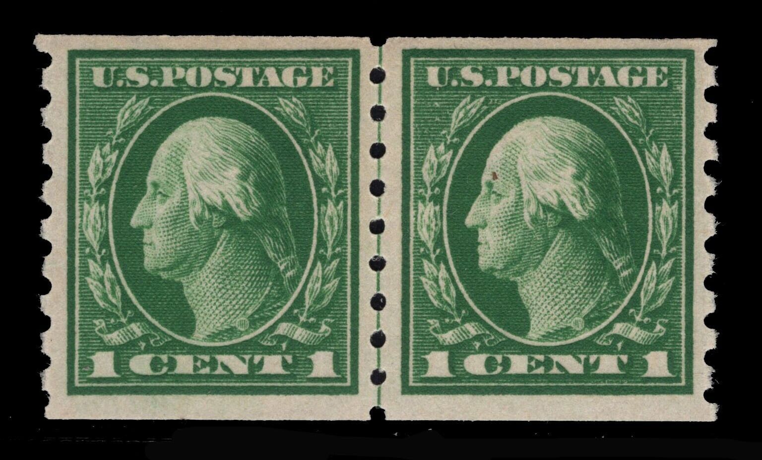 US Stamps #412 Genuine Coil Line Pair Mint OG NH Choice LOT #84948 ...